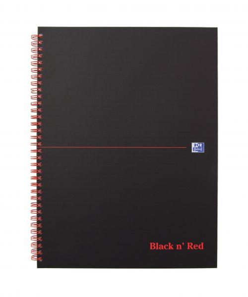 Black n' Red Matt Hardback A4 Wirebound Notebook PK5 140pgs PK5 | Workline